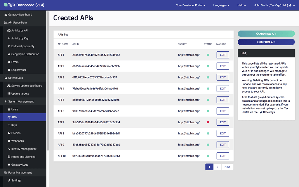 Sneak Peek Dashboard V14 Ui Refresh Announcements Tyk Api Management Community Forum