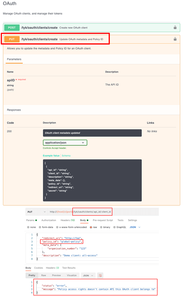 Update OAuth metadata & Policy ID - Support - Tyk API Management Community Forum